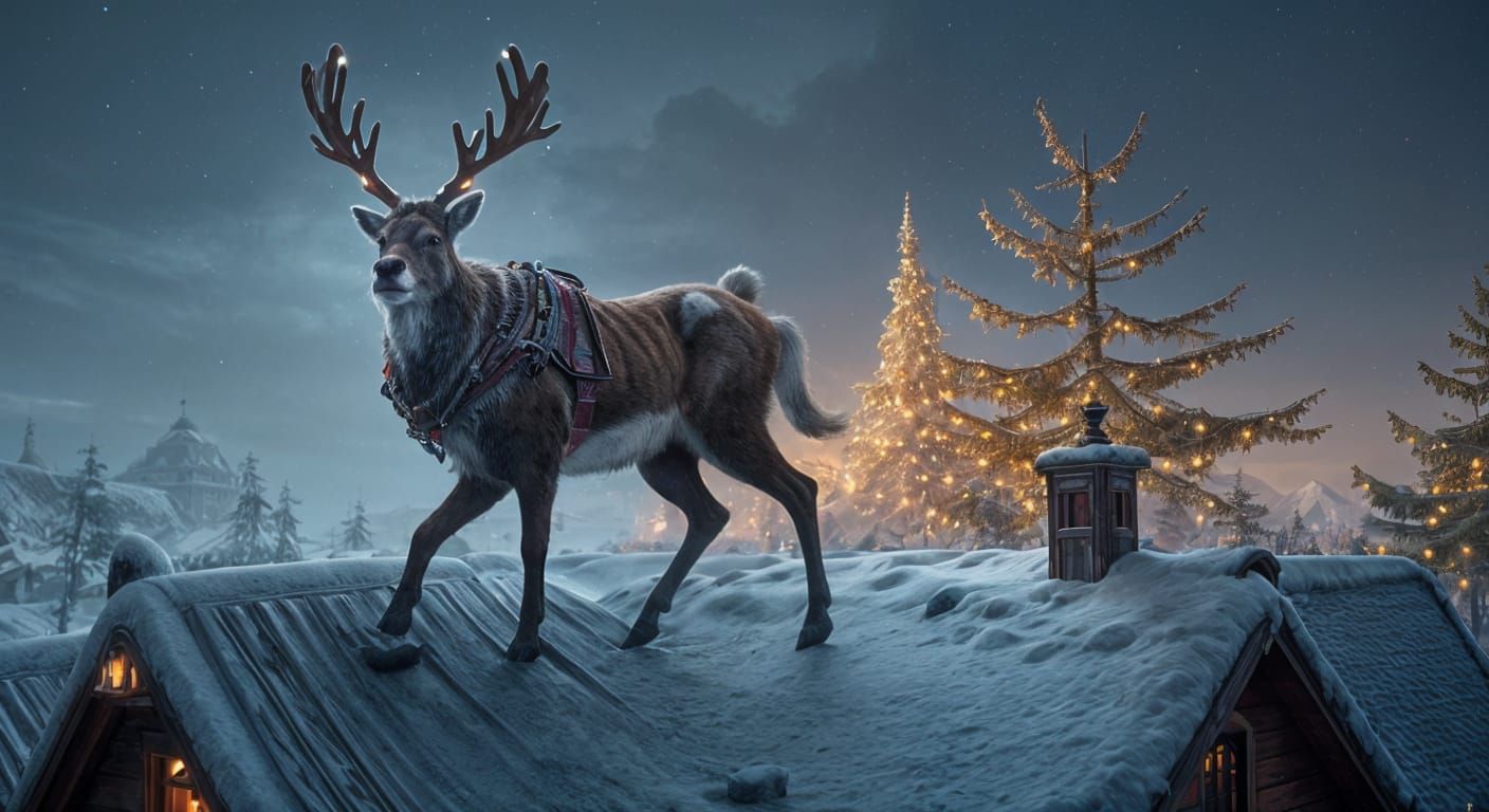 Santa's reindeer pooping on the roofs...