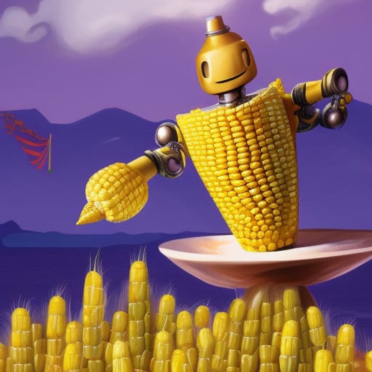 Robots love corn on the cob on july4 1950s - AI Generated Artwork ...