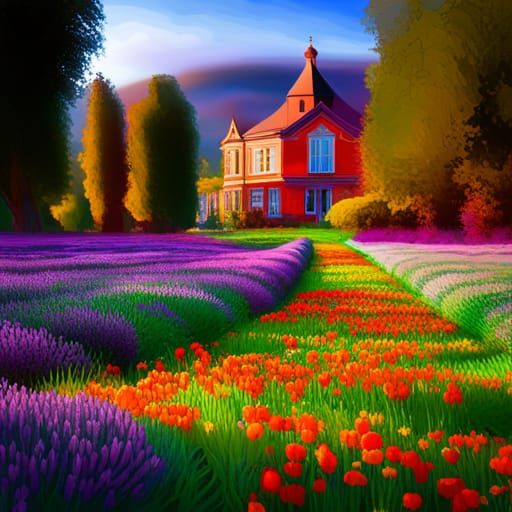 Beautiful flower meadow tetradic colors triadic colors Heidelberg ...