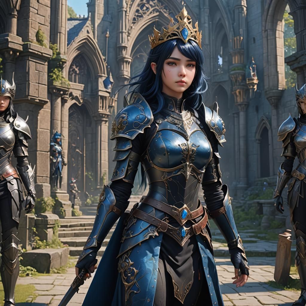 2.5D Digital Fantasy/Anime Style, Semi/Realistic. Posing A pretty ...