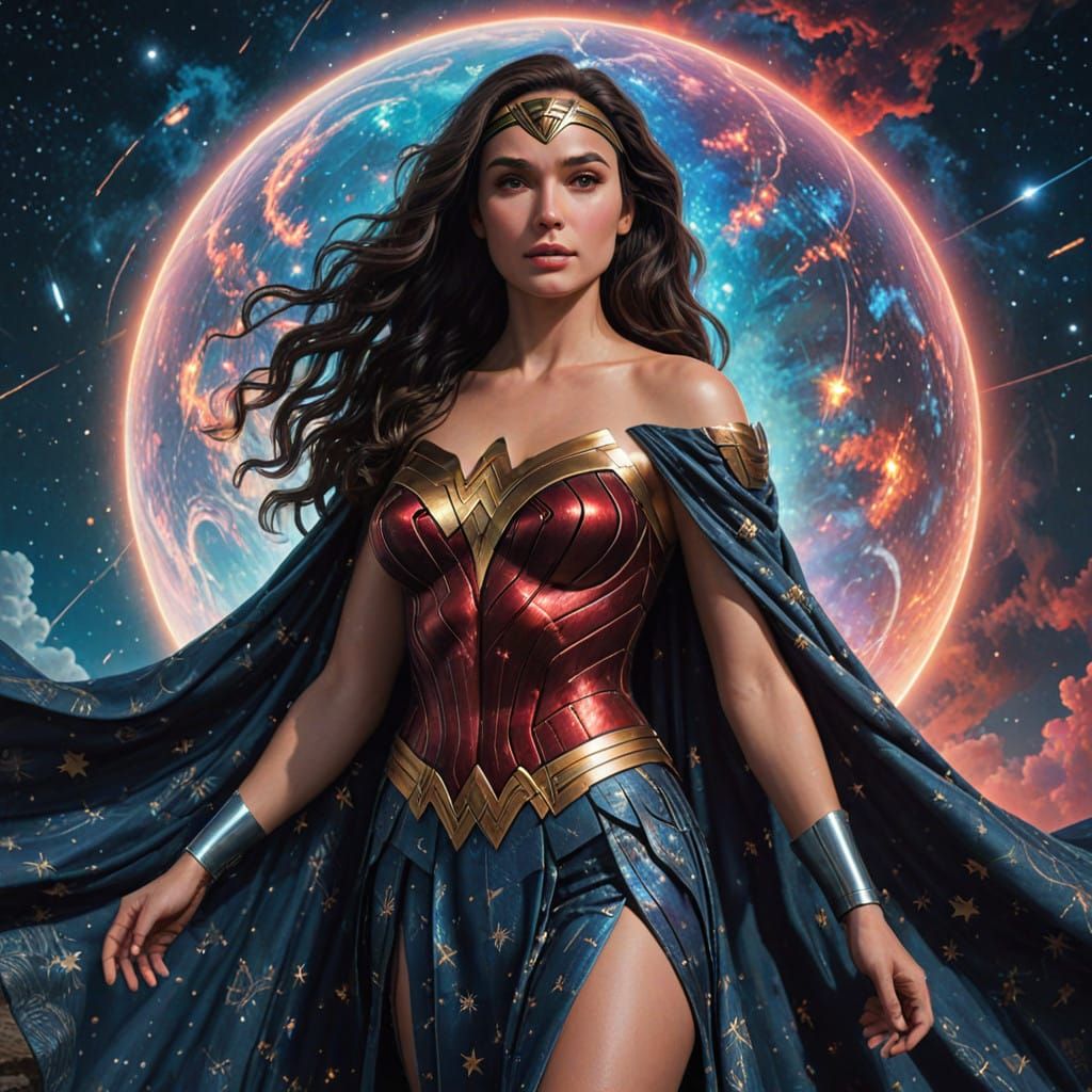 Wonder of the World - Wonder Woman in Celestial Evening Gown...