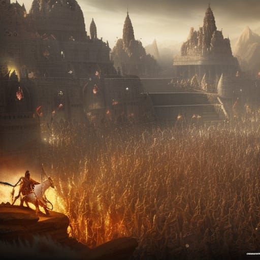 The Battle Of Mahabharat - AI Generated Artwork - NightCafe Creator