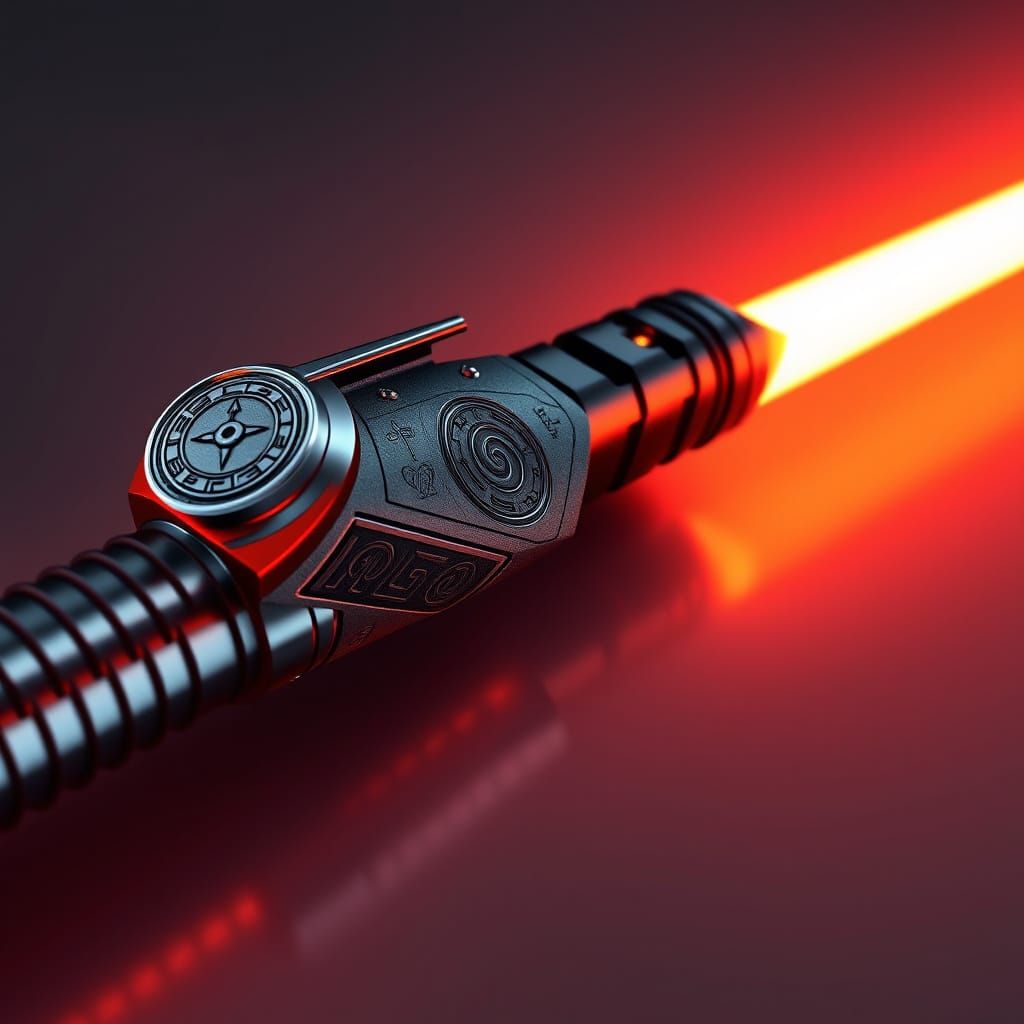 Sleek, Modern Lightsaber Hilt with Sith Rune Engra... - AI Art