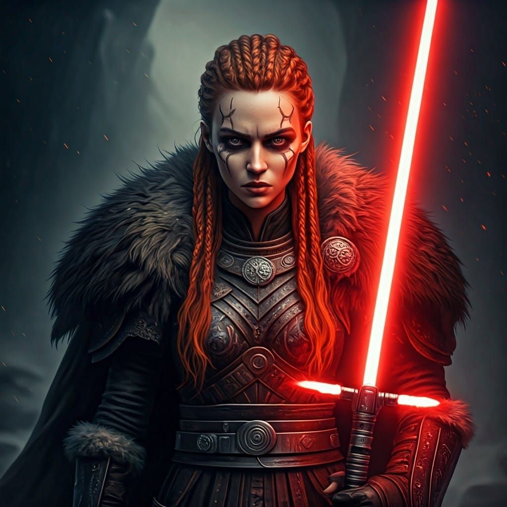 Ginger-Haired Female Sith Warrior in Viking Armor ... - AI Art
