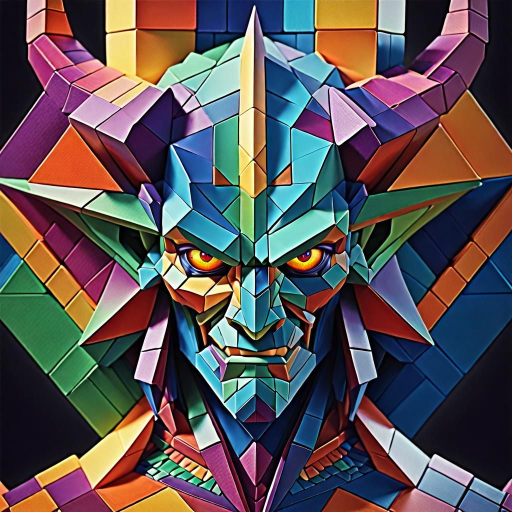 Geometric Devil - AI Generated Artwork - NightCafe Creator