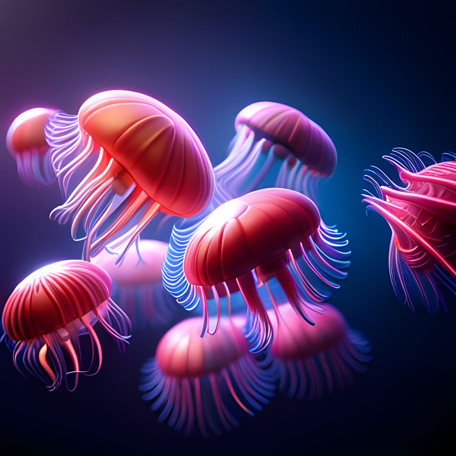 Jellyfish swarm - AI Generated Artwork - NightCafe Creator