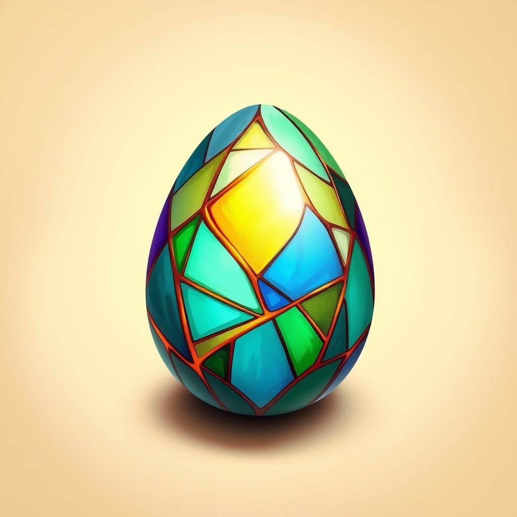 The Egg of Stained Glass - Egg of Vibrant Stained Glass