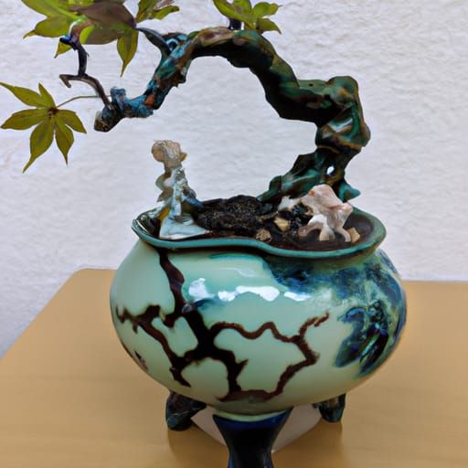 a bonsai pot designed by Chagall - AI Generated Artwork - NightCafe Creator