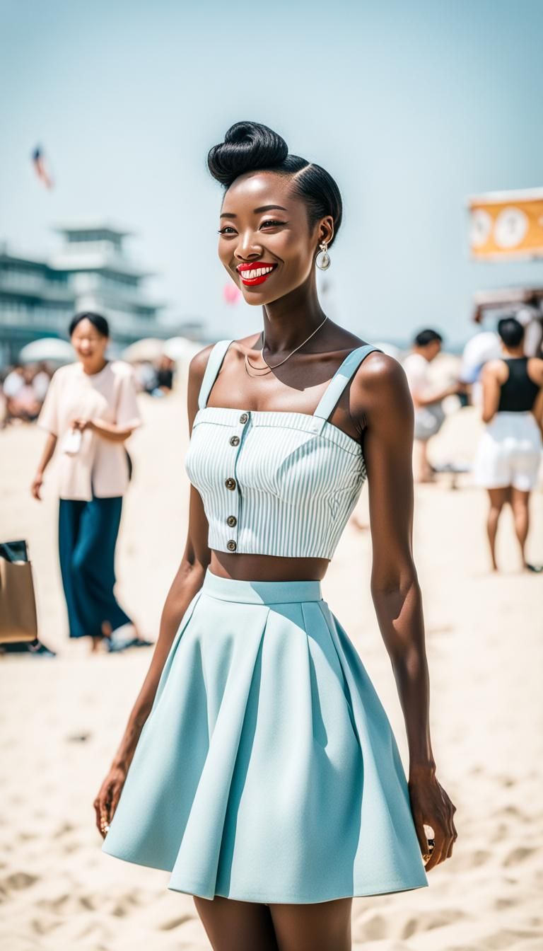 Stunning African Lady Radiates Class, Warmth, and Elegance on a Beach ...