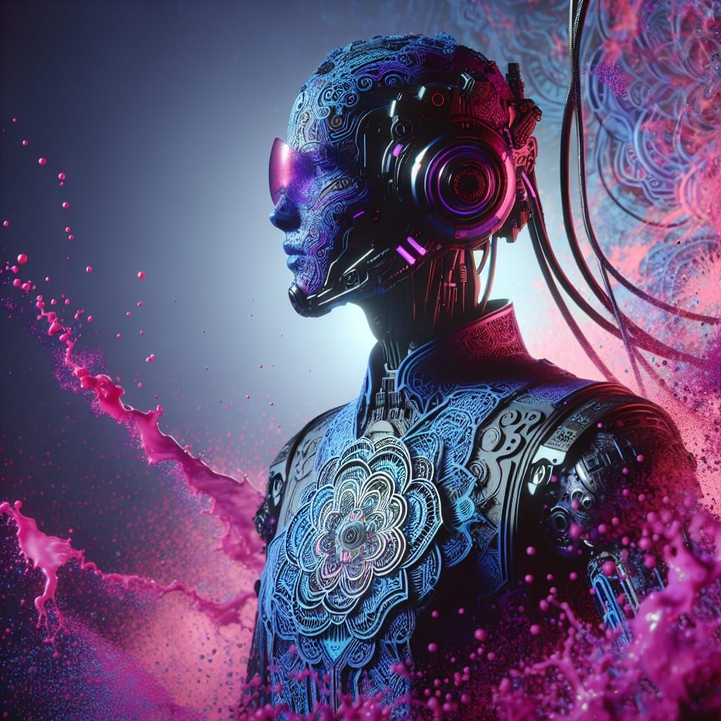 Cyborg color splash - AI Generated Artwork - NightCafe Creator