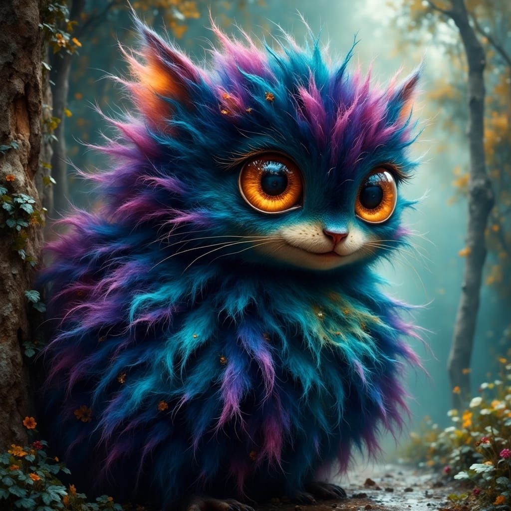 Enchanted Mythical Creature in Whimsical Ombre Hue... - AI Art