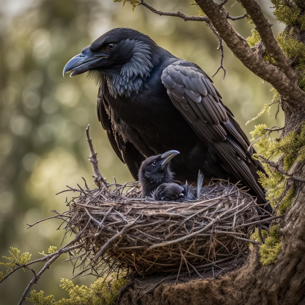Raven Nest - AI Generated Artwork - NightCafe Creator
