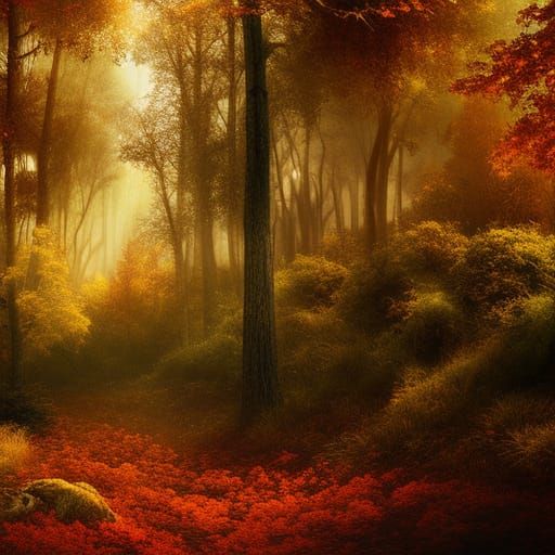 Feeric autumn forest 2 - AI Generated Artwork - NightCafe Creator