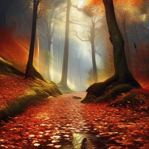 Feeric autumn forest 4 - AI Generated Artwork - NightCafe Creator