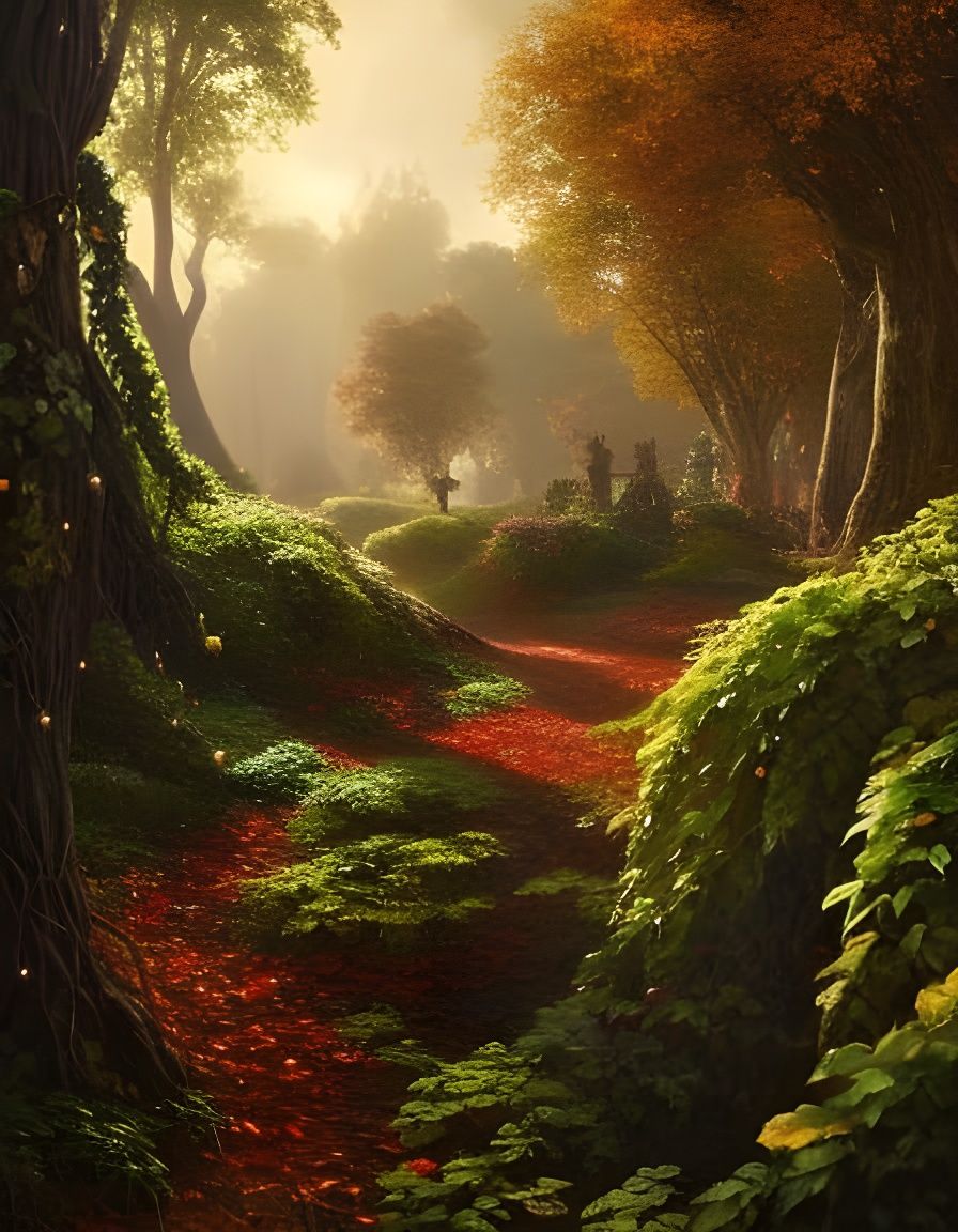 Overgrown path - AI Generated Artwork - NightCafe Creator