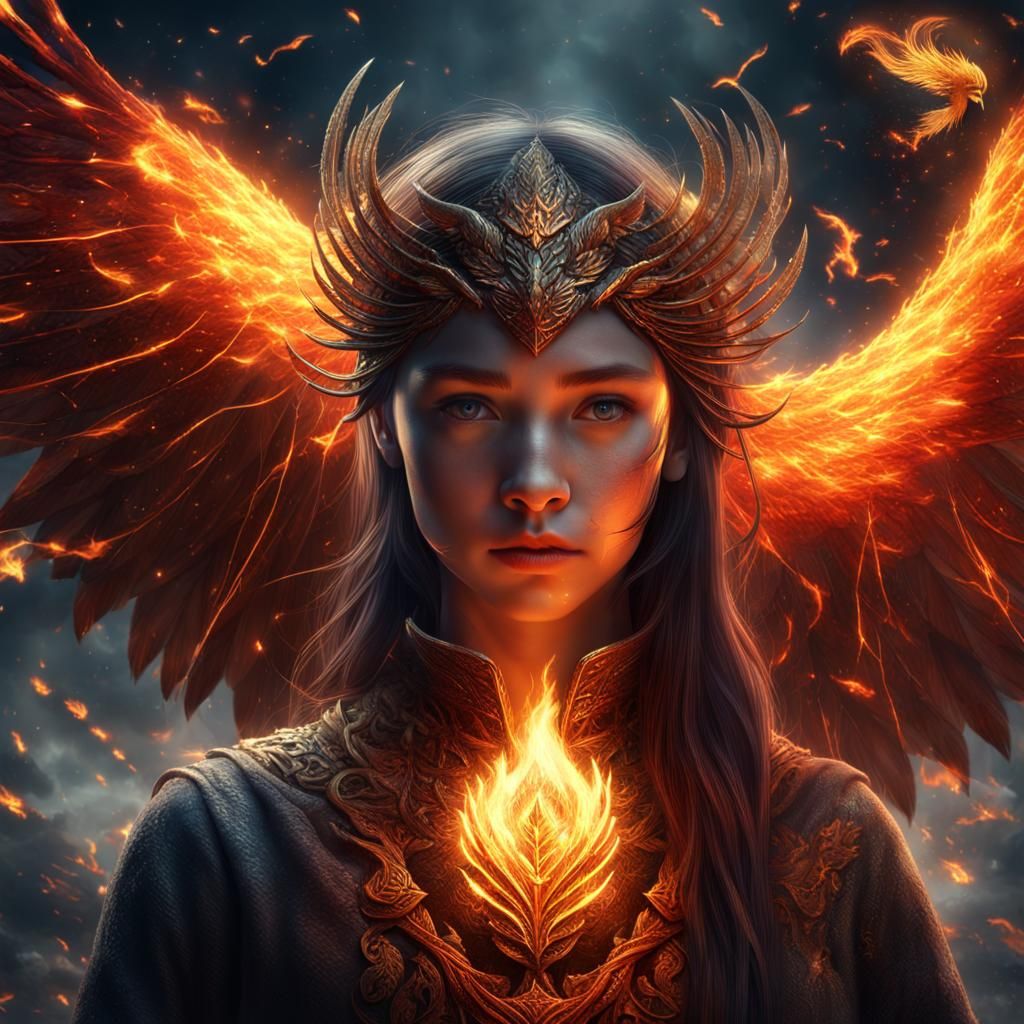Phoenix girl - AI Generated Artwork - NightCafe Creator