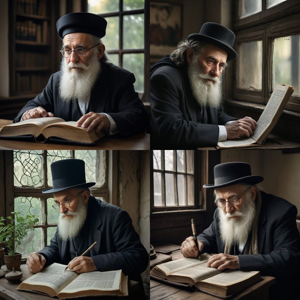 learn - Orthodox Rabbi Studies Torah with a Mysterious Hare