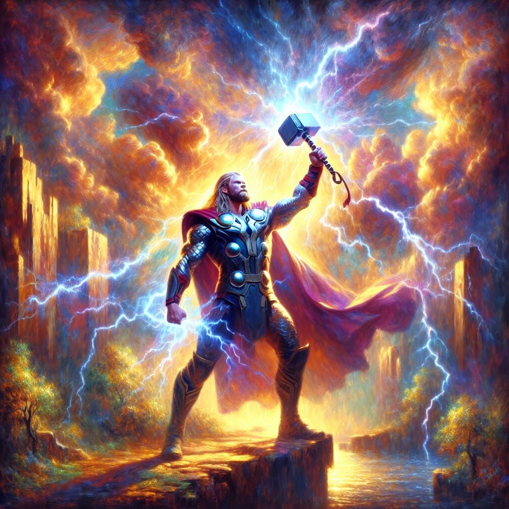 Thor, protector of mankind - AI Generated Artwork - NightCafe Creator