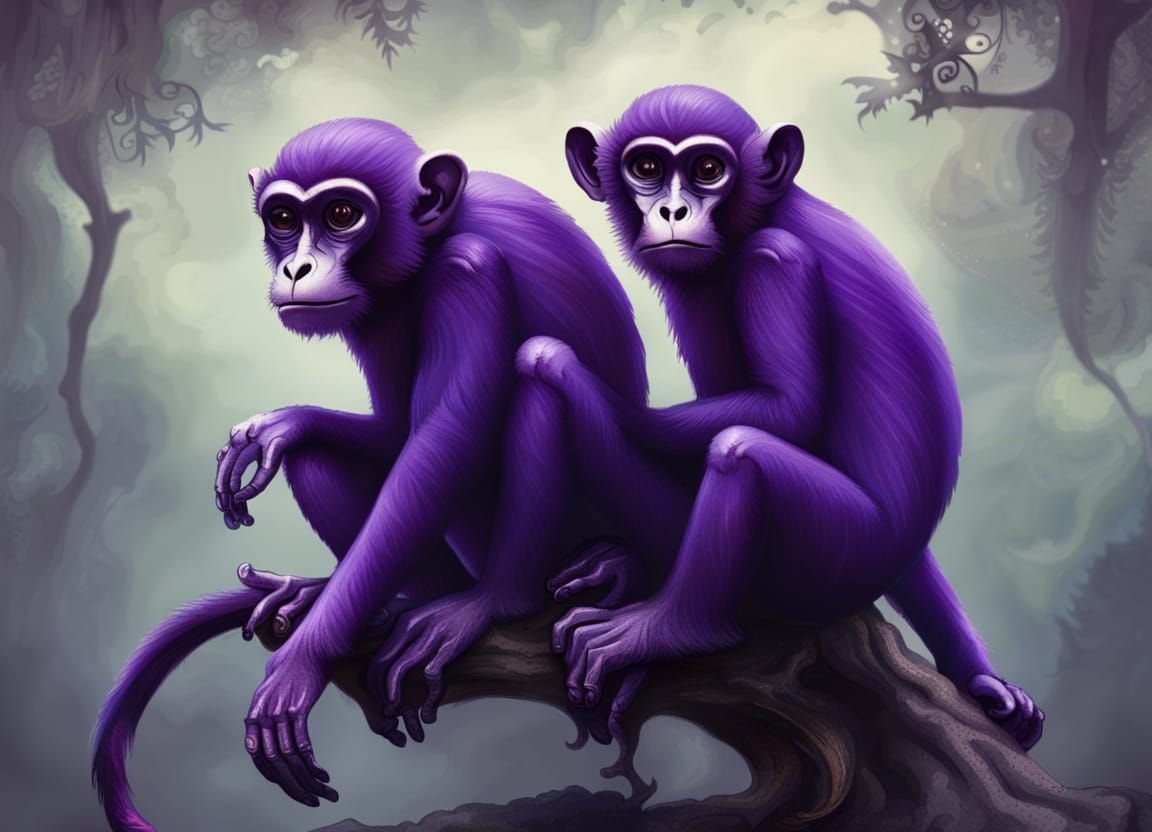 purple monkeys - AI Generated Artwork - NightCafe Creator