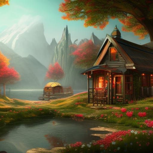 Little cottage - AI Generated Artwork - NightCafe Creator
