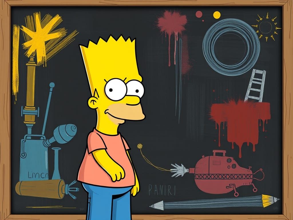 Bart Simpson's Abstract Blackboard Art - AI Art