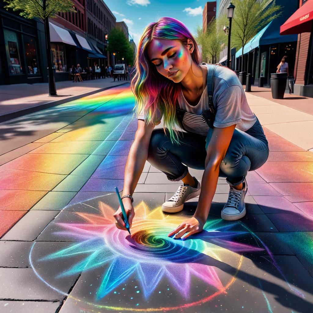 Chalk the ‘walk - AI Generated Artwork - NightCafe Creator