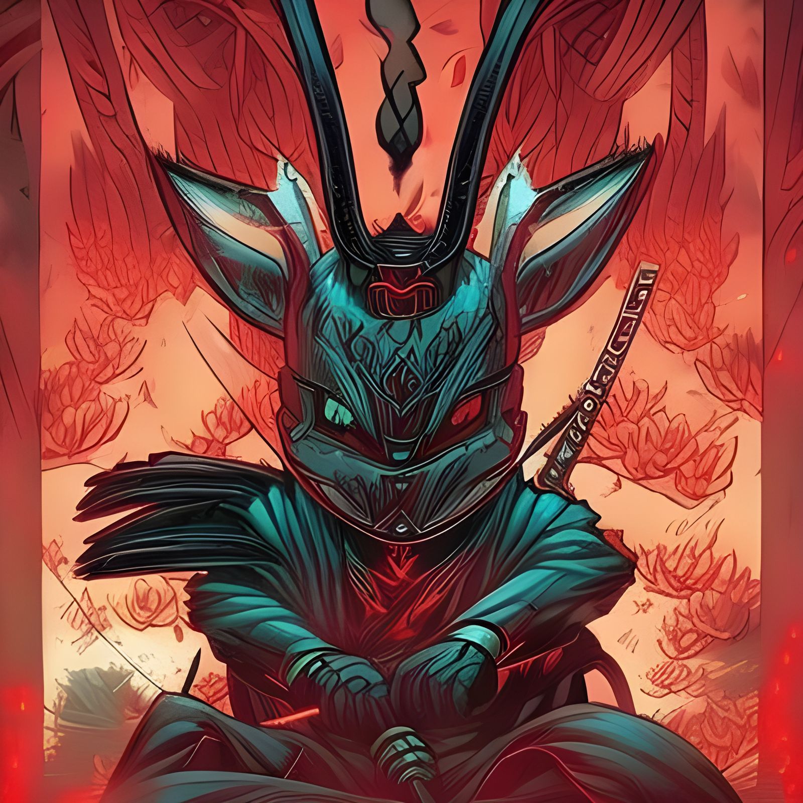 Unleashing the Dual-Eyed Ronin - AI Generated Artwork - NightCafe Creator