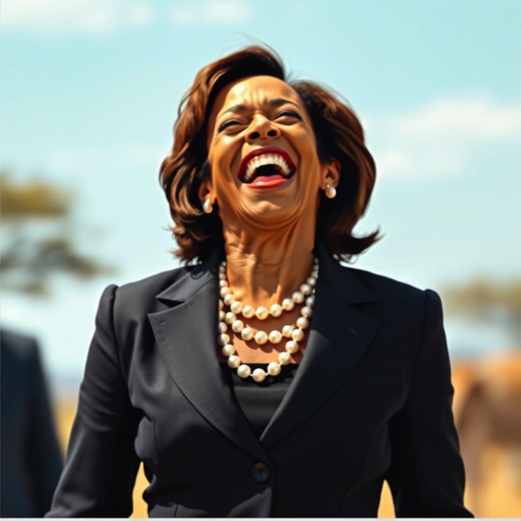 Vice President Kamala Harris as a laughing Hyena. Lol it didn't change.