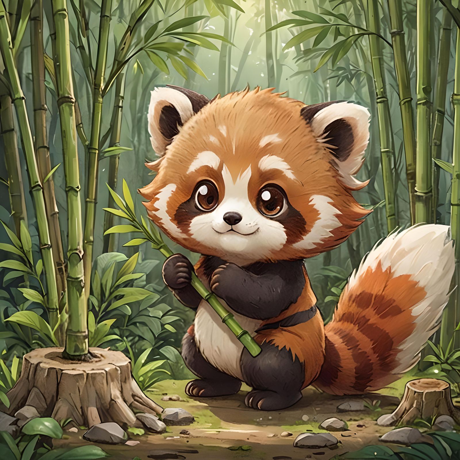 Chibi Red Panda - AI Generated Artwork - NightCafe Creator
