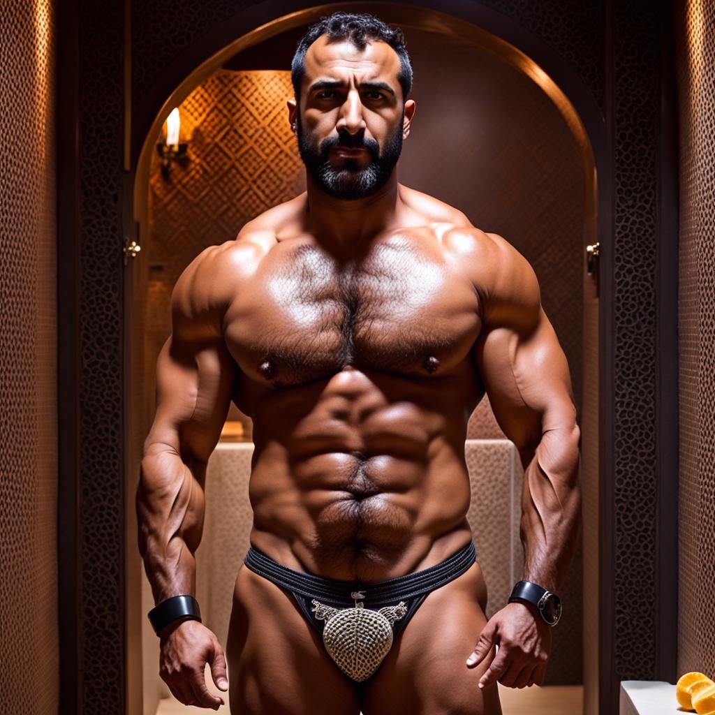 Strong - Vigorous Arab Man Searches Hammam