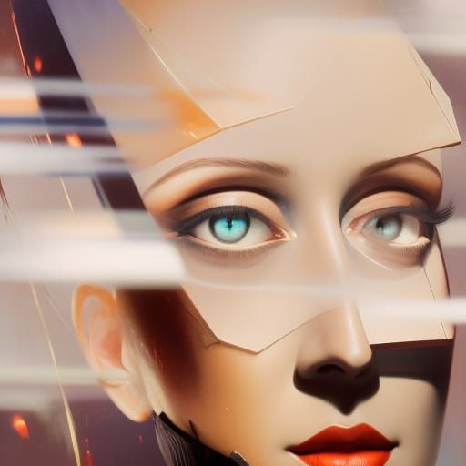 portrait of a paranoid beautiful woman trying to hide from the literal ...