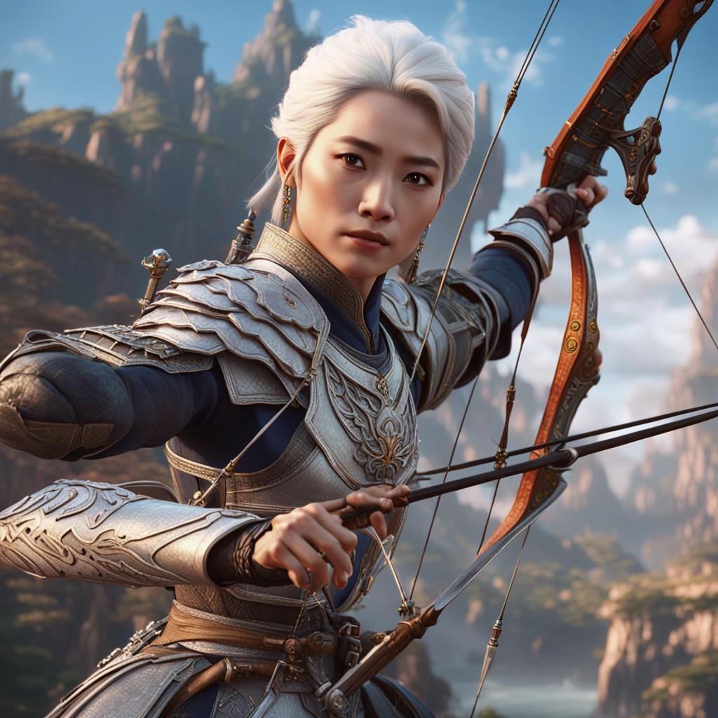 Brigitte Lin in an archery scene from The Bride With White Hair. - AI Generated Artwork ...