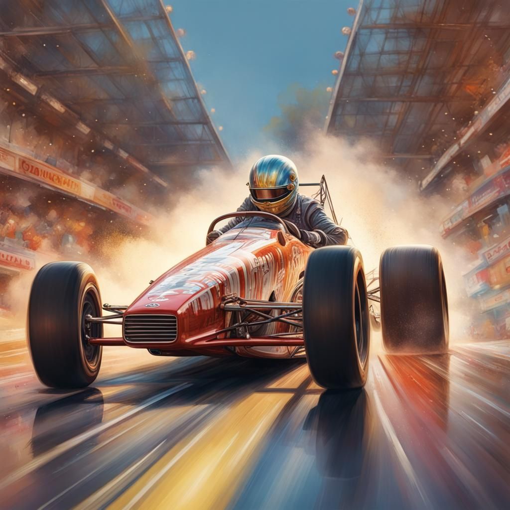 Portrait of gorgeous dragster racing car by Alex Ross, Disney ...