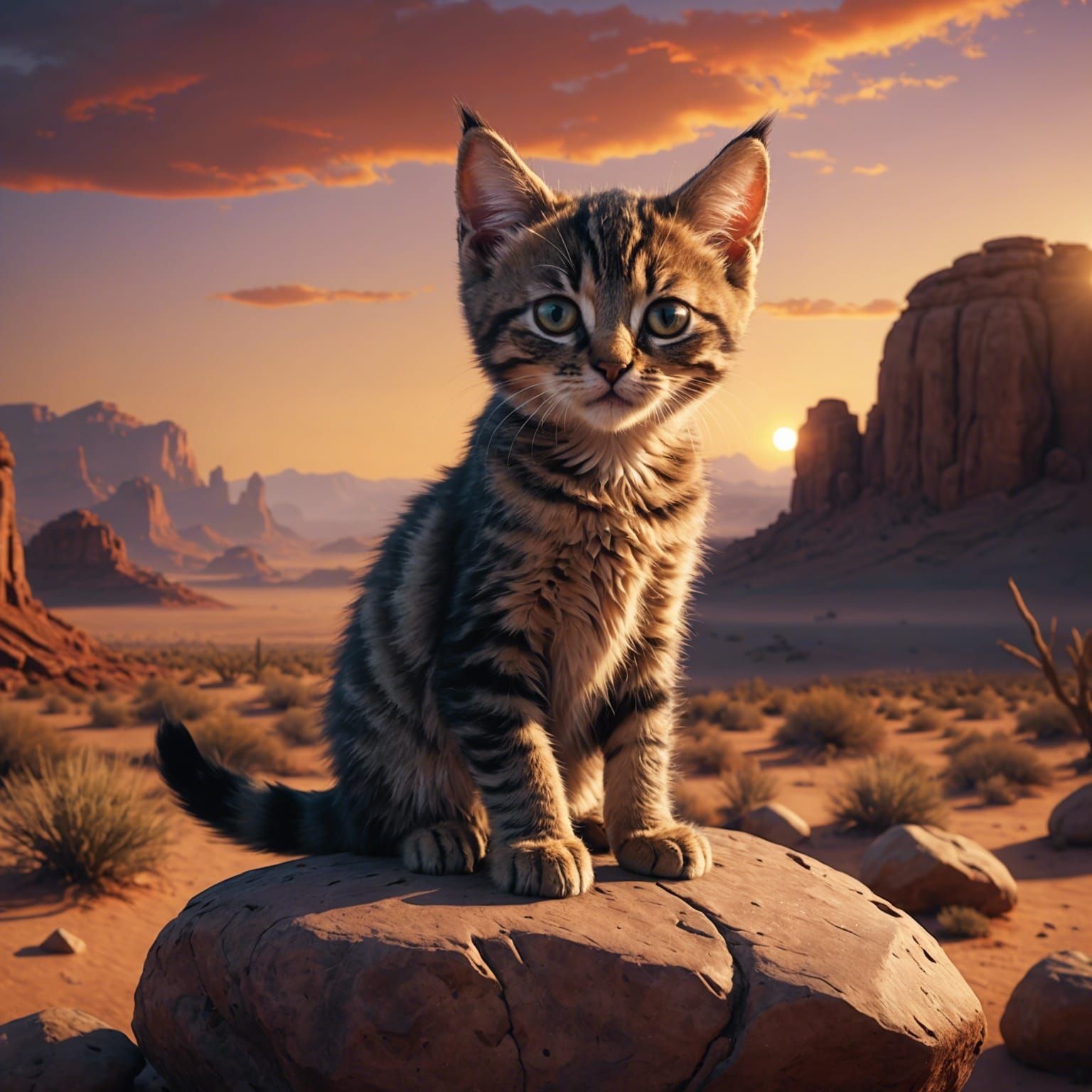 Desert kitten - AI Generated Artwork - NightCafe Creator