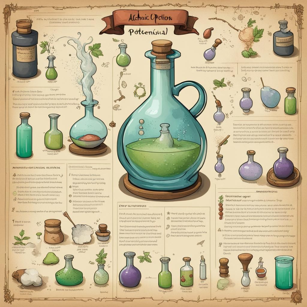 The Recipe of Magic Potion - AI Generated Artwork - NightCafe Creator
