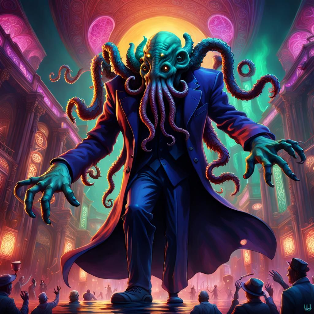 Cthulhu jazz-hands held up | detailed matte painting, deep color ...