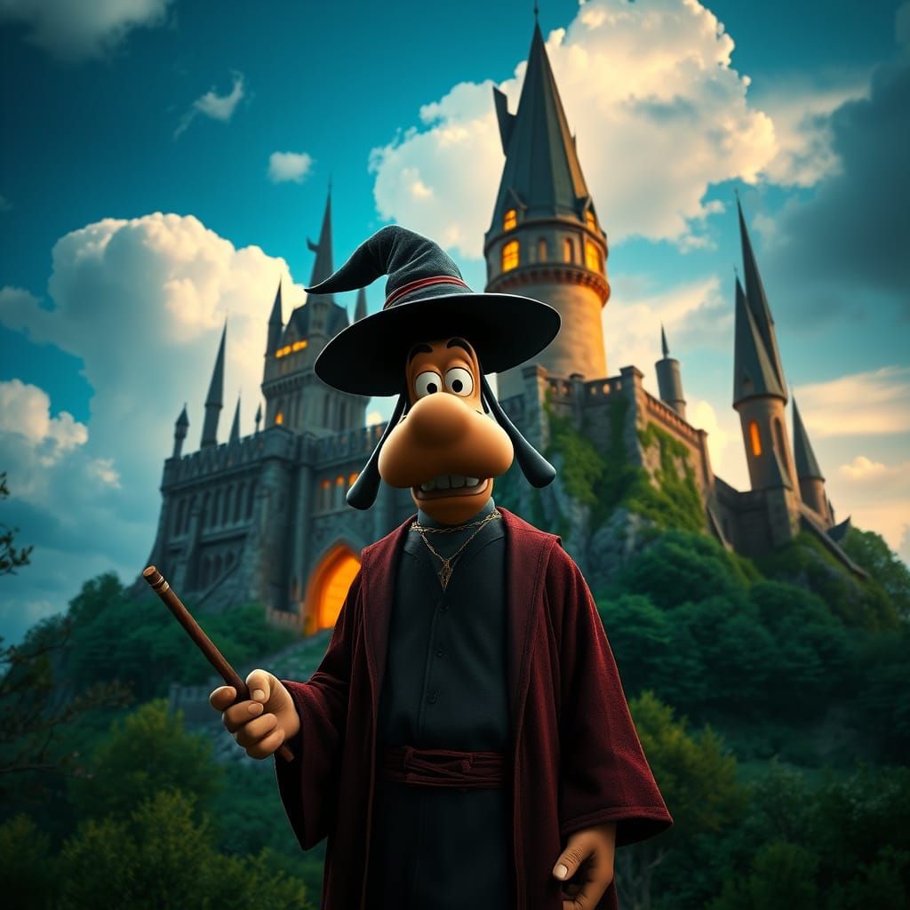 goofy ahh harry potter - Goofy Embarks on a Magical Hogwarts...