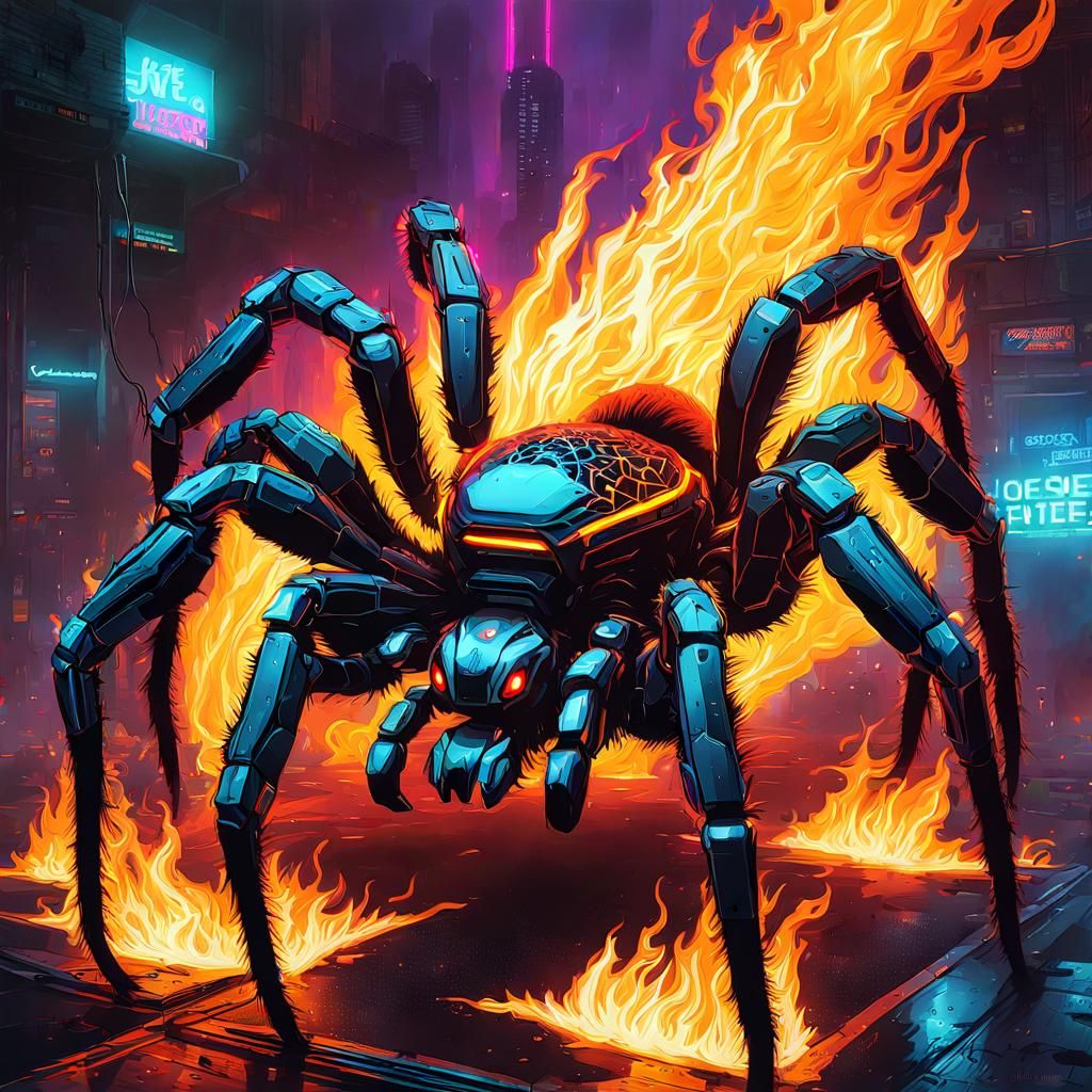 Tarantula Cyborg - AI Generated Artwork - NightCafe Creator