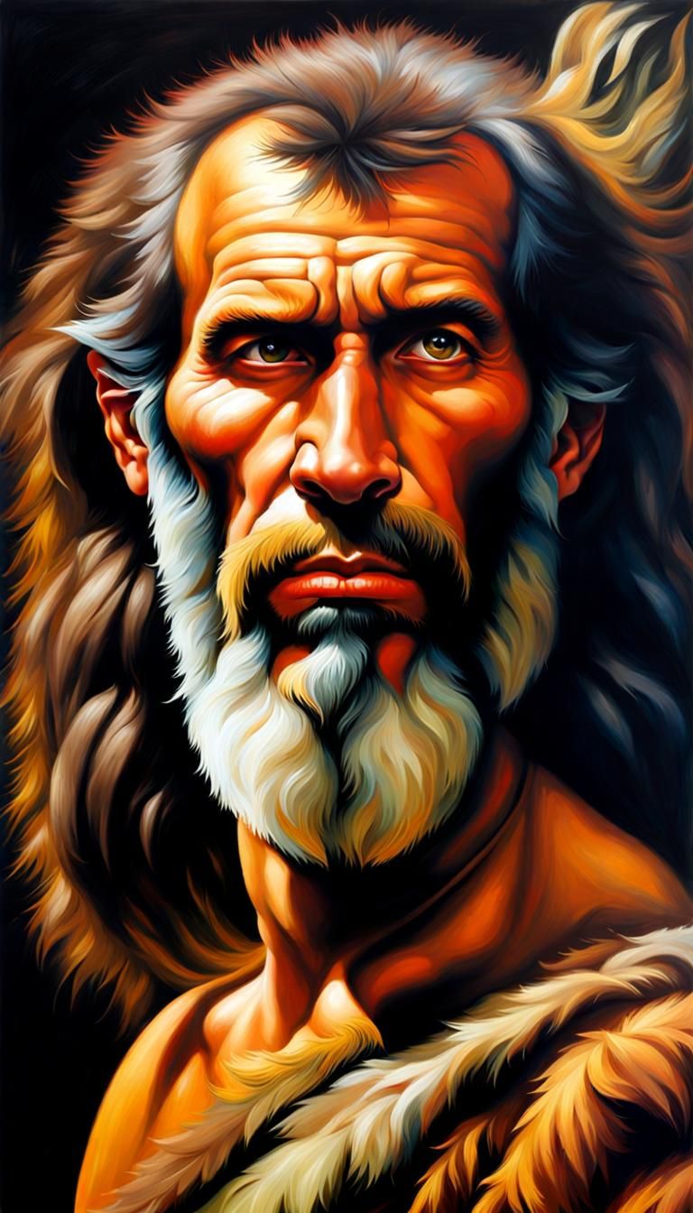 Portrait of a Primitive Man - AI Generated Artwork - NightCafe Creator