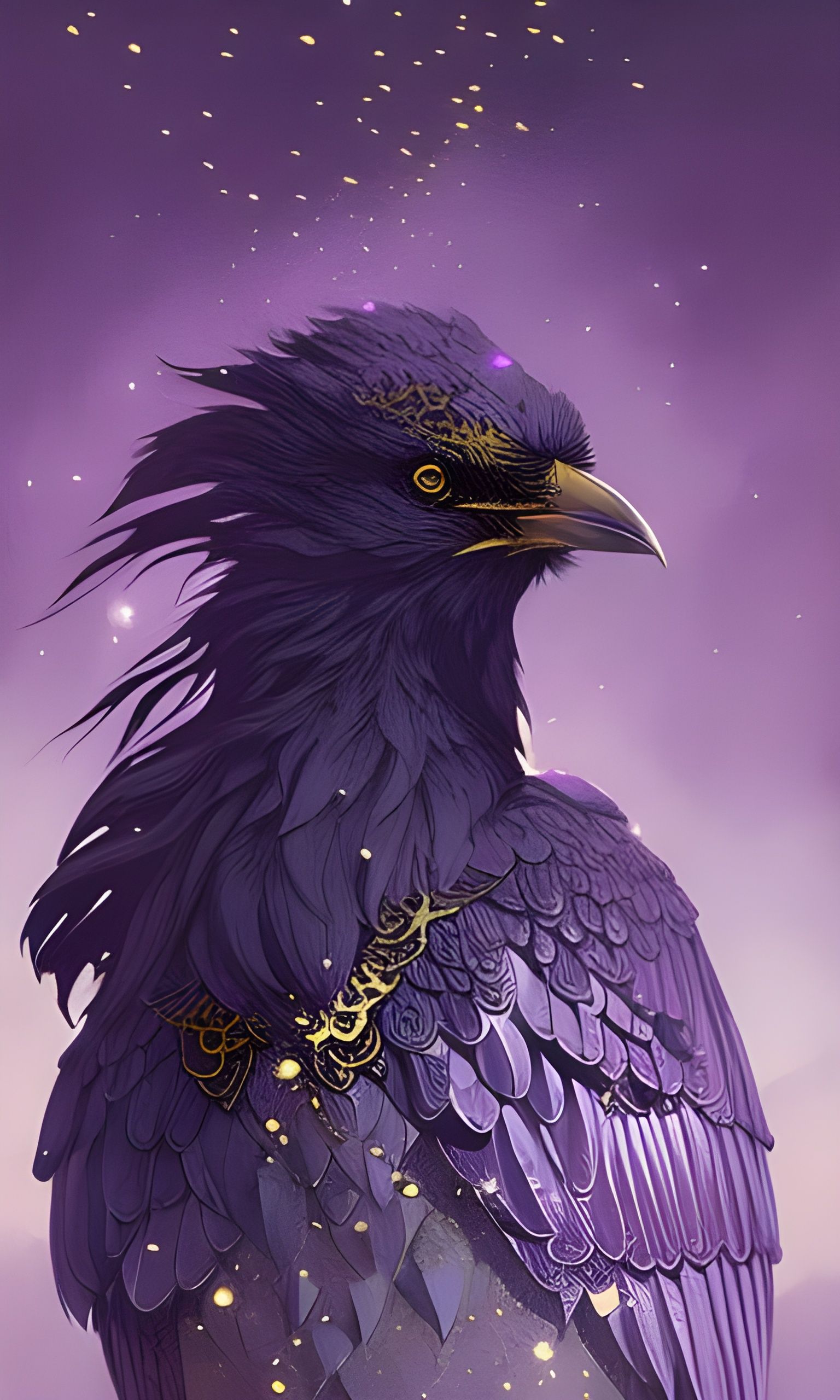 The Violet Raven King - AI Generated Artwork - NightCafe Creator