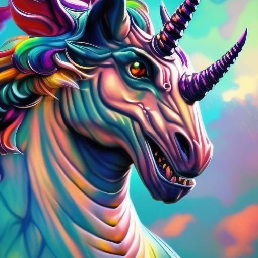 Unicorn dragon hybrid - AI Generated Artwork - NightCafe Creator