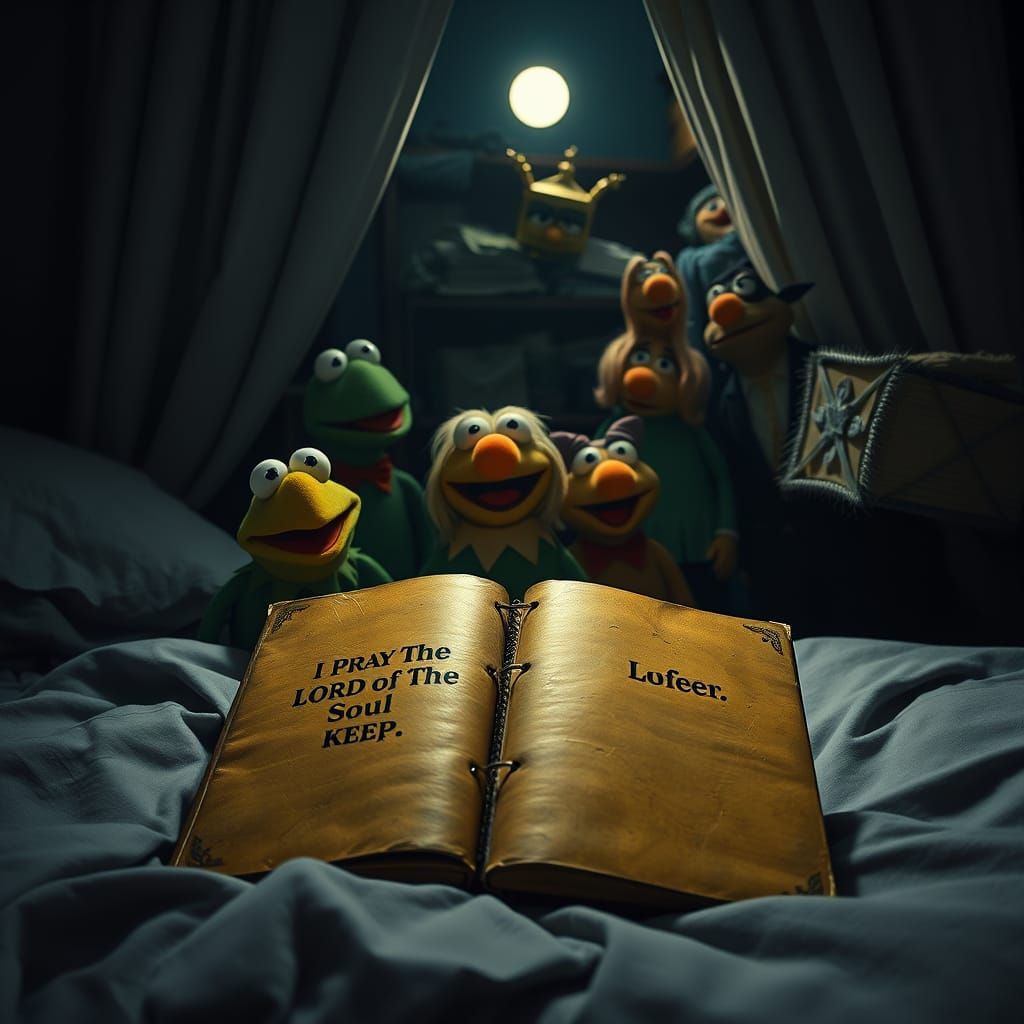 Mysterious Muppets Conspire in the Shadows of a Vi... - AI Art