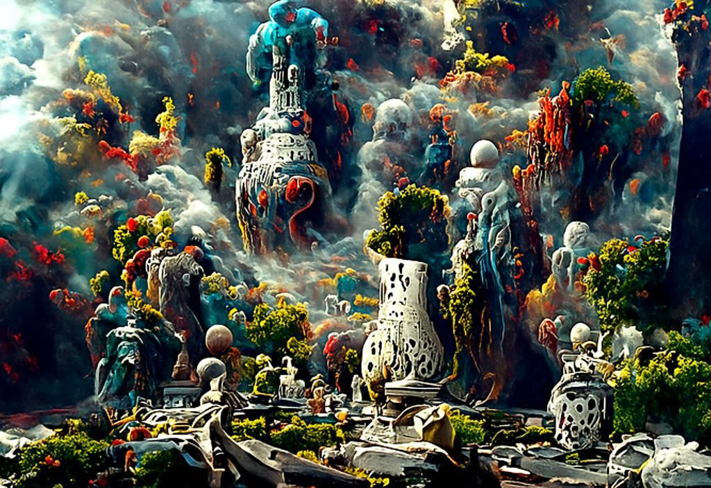 alien chess, by Roberto Aizenberg, Zdzisław Beksiński, Thomas Kinkade ...