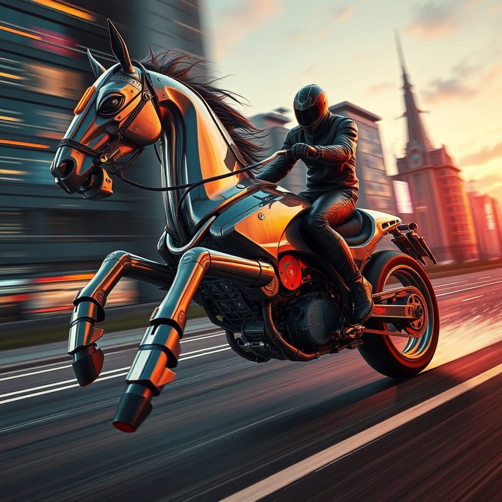 motorcycle - Cybernetic Centaur Motorcycle Charging Throu...