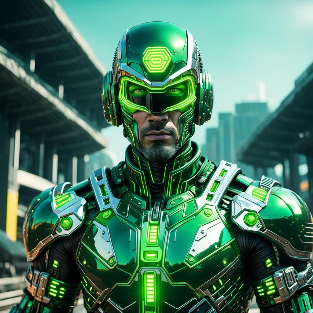 Unique Heroic Cyborg - AI Generated Artwork - NightCafe Creator