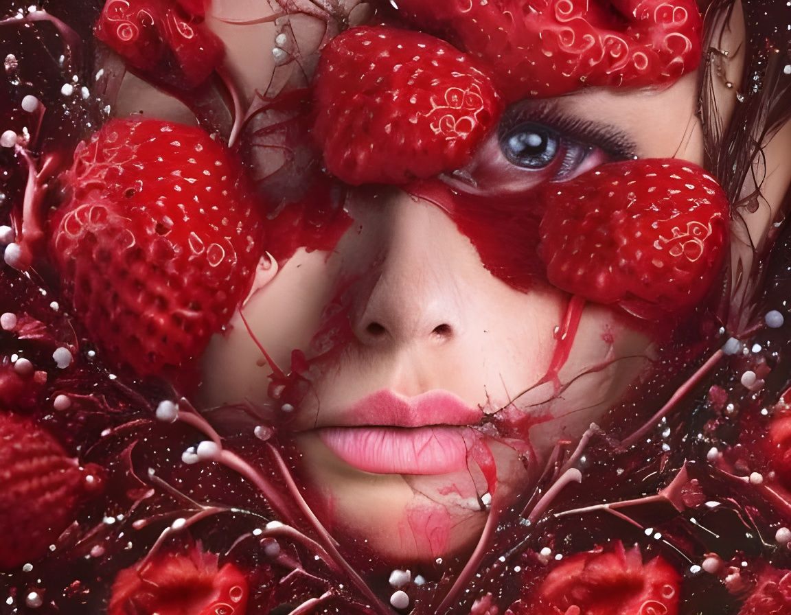 Exploding Strawberries - AI Generated Artwork - NightCafe Creator
