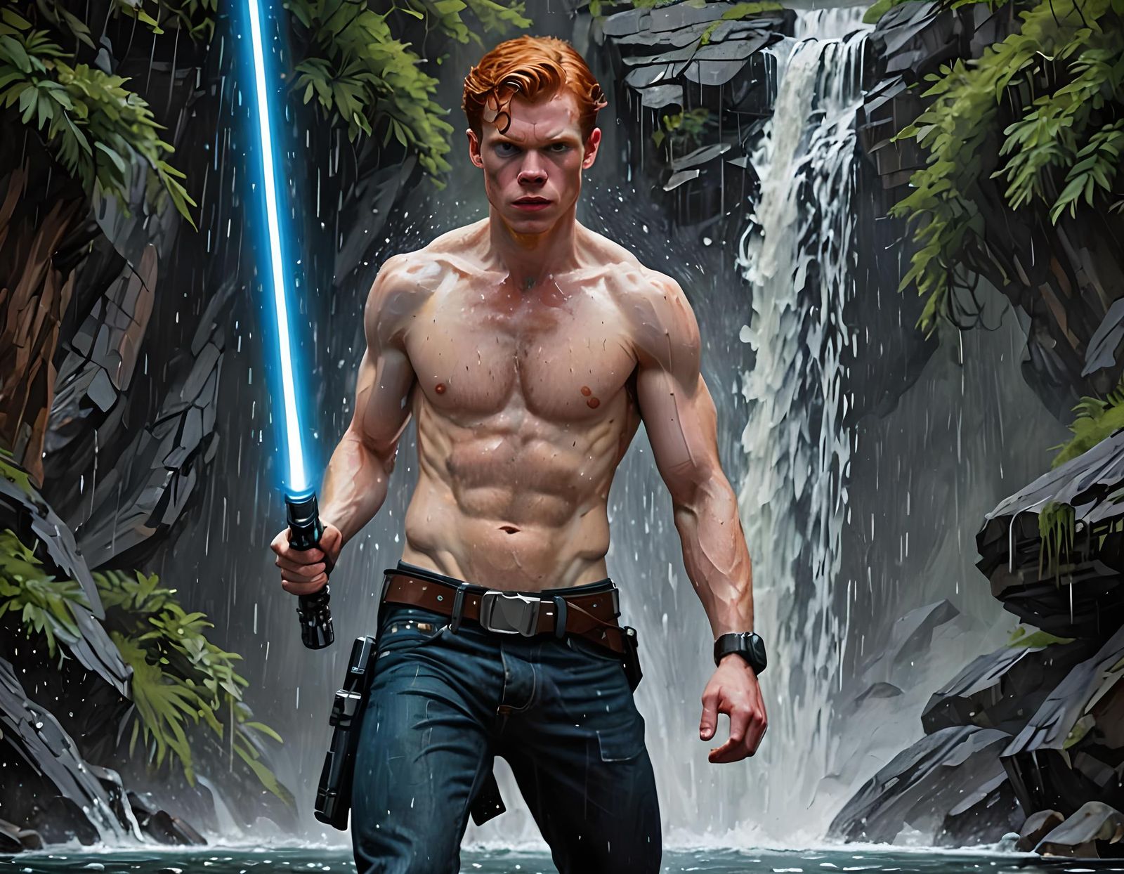 ((Masterpiece)), ((high detail)), redhead man (Cameron Monaghan), green ...