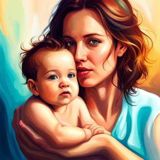 beautiful mother and baby angels, hyper realistic - AI Generated ...
