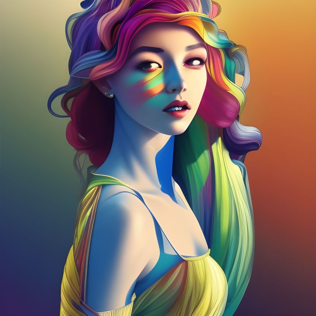 Rainbow Goddess - AI Generated Artwork - NightCafe Creator