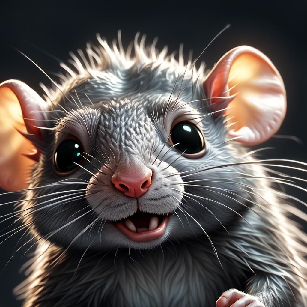 Closeup, thumb-up, Envision a ratfink rat takes center stage. Picture ...